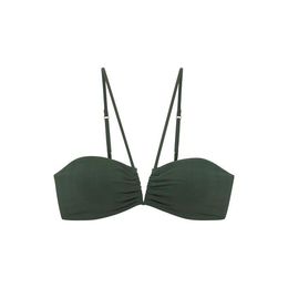 Copenhagen Studios Bandeau-Bikini-Top 'Nela' gr&uuml;n Gr. 40 Cup A/B. Ohne B&uuml;gel Und Mit Seitlichen St&auml;bchen. Nachhaltig.