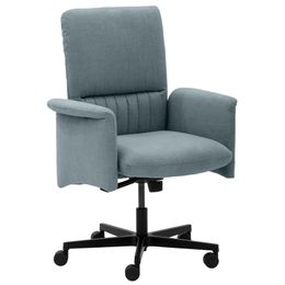 mayer Sitzmöbel Drehstuhl MAYER SITZMÖBEL "myCOSYWORXX Homeoffice Sessel", blau (blau, schwarz), B:71cm H:97cm T:64cm, Stoff, Stühle, besonders bequem gepolstert