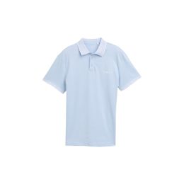 Tom Tailor Herren Piqu&eacute; Poloshirt mit Stretch, blau, Uni, Gr. S