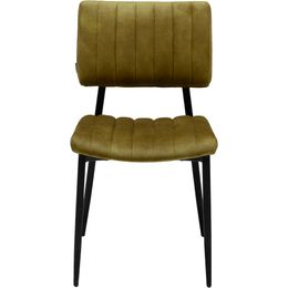 Esszimmerstuhl OMG DESIGN "Ivan", grün (moss, schwarz), B:46cm H:85cm T:62cm, Stühle, pflegeleichter Samtvelour Bezug, Küchenstuhl