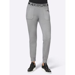 Heine Damen Strickhose, Grau, Gr. 34, 7/8-Hose, Material: Viskose