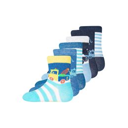 Ewers Socken Jungen Gr&ouml;&szlig;e 27/30 navy / limone / jade / pastellrot / wei&szlig;