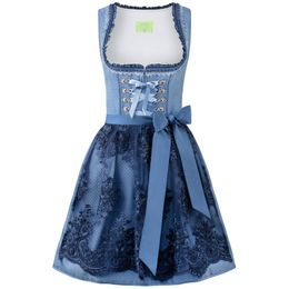 Stockerpoint Dirndl Damen Gr&ouml;&szlig;e 40 blau / wei&szlig;
