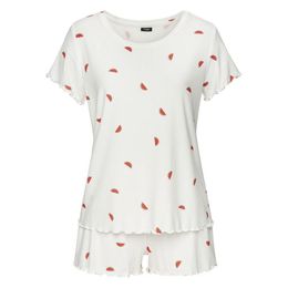 VIVANCE DREAMS BY LASCANA Shorty mehrfarbig Gr. 32/34 f&uuml;r Damen. Rundhals und Allover-Druck. Bequem