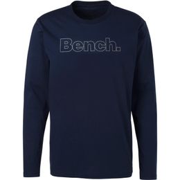 Bench. Loungewear Herren Langarmshirt, navy, grau-meliert, Gr&ouml;&szlig;e S