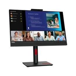 Lenovo ThinkVision T24v-30, LED-Monitor 60.5 cm (23.8 Zoll), schwarz, Full HD, IPS, HDMI, DisplayPort, VGA, Pivot, Webcam