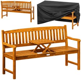 Casaria Gartenbank Picknick Eukalyptus FSC -zertifiziert mit Abdeckung