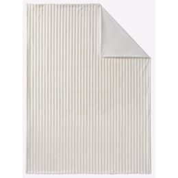 Plaid HEINE HOME, beige (creme), B:150cm L:200cm, 100% Polyester, Wohndecken