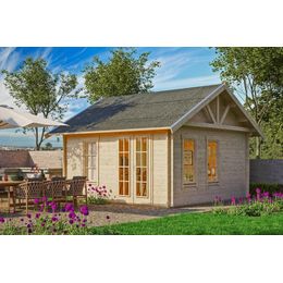 Skan Holz Gartenhaus SKANHOLZ "Bern 1", beige (natur), Fußboden im Gartenhaus, Holzwerkstoff, Gartenhäuser, mit 2. Schalung