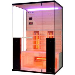Infrarotkabine Sanotechnik "Billund 2", braun (holz), integrierte Steuerung, (ohne Ofen), Saunen, mit Farblichttherapie, MP3 Player (inkl. Bluetooth), 2x Lautsprecher