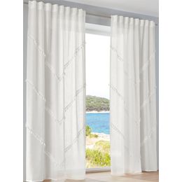Gardine HEINE HOME Gr. 3, weiß, B:130cm H:225cm, Polyester, Gardinen