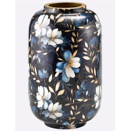 Dekovase, gold (blau, goldfarben), B/H/T: 20cm x 33cm x 20cm, Vasen