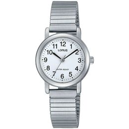 Quarzuhr Lorus, silber (silberfarben), Armbanduhren, Damen, Armbanduhr, Damenuhr, Edelstahlarmband, Flexband, Zugband