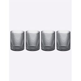 Gläser-Set, grau (grau, grün), B:8cm H:10cm, Glas, Trinkgefäße