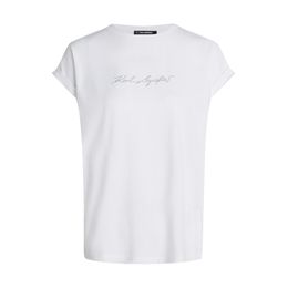 K by KARL LAGERFELD Karl Lagerfeld T-shirt ' KARL SIGNATURE T-SHIRT MIT STRASS ' Damen Gr&ouml;&szlig;e S wei&szlig;