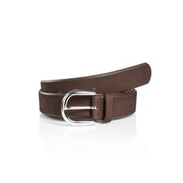 Lederg&uuml;rtel MONTI "PAVIA", Damen, Gr. 85, braun (dunkelbraun), Rindsleder, unifarben, G&uuml;rtel Lederg&uuml;rtel, aus Nubukleder mit gl&auml;nzender Dornschlie&szlig;e &ndash; 3,5 cm breit