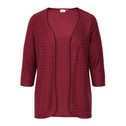 Strickjacke Only CARMAKOMA "CARTENNA 3/4 CARDIGAN JRS", Damen, Gr. L, rot (ruby wine), Strick, Obermaterial: 70% Polyester, 30% Viskose, unifarben, V-Ausschnitt, Strickjacken Strickjacke