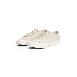 Sneaker Tommy Hilfiger "TH HI VULC STREET CANVAS", Herren, Gr. 40, beige, Textil, unifarben, Sportlich, Schuhe, Freizeitschuh, Halbschuh, Schnürschuh mit Logoflag im Plateau
