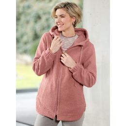 Boucl&egrave;jacke Classic Basics, Damen, Gr. 44, rot (rosenholz), 100% Polyester, unifarben, Jacken