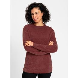 Stehkragenpullover Inspirationen "Pullover", Damen, Gr. 40, rot (rotbraun), 80% Polyamid, 20% Polyacryl, unifarben, Pullover Stehkragenpullover