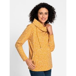 Sweatshirt Inspirationen, Damen, Gr. 38, gelb (ocker, ecru, bedruckt), 100% Baumwolle, bedruckt, gebl&uuml;mt, gemustert, mehrfarbig, Sweatshirts Sweatshirt