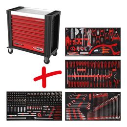 KS Tools Performanceplus Werkstattwagen-Satz P25 mit 285 Werkzeugen für 4 Schubladen (825.4285)