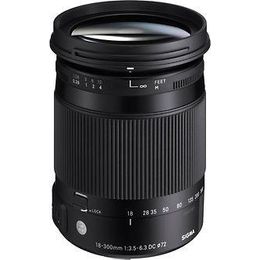 Sigma 18-300 mm F3.5-6.3 DC Macro OS HSM Contemporary 72 mm Filtergewinde (Canon EF Anschluss) schwarz