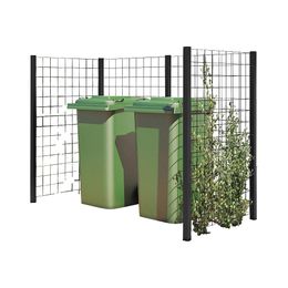 Mülltonnenabtrennung, Stahlspalier, LxBxH 1935 x 990 x 1470 mm, schwarz kaiserkraft
