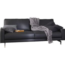2,5-Sitzer "CR.450, Designsofa, Loungesofa", blau (schwarzblau 062, 74), B:184cm H:85cm T:95cm, Jacquard-Flachgewebe Diane 1 Q2 (55% Polyacryl 45% Polyester);NaturLEDER OSKAR (echtes Rindsleder), CREATION BY ROLF BENZ, Sofas, Armlehne niedrig, Fu&szlig; chromfarben gl&auml;nzend, Breite 184 cm