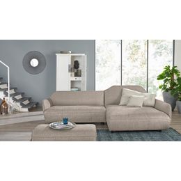 Ecksofa "CR.480, Designecksofa, L-Form", bunt (graubeige, natur 044, 20), B:298cm H:91cm T:164cm, Luxus-Microfaser (100% Polyester), CREATION BY ROLF BENZ, Sofas, Ecksofa, Wahlweise aus Leder oder Chenille