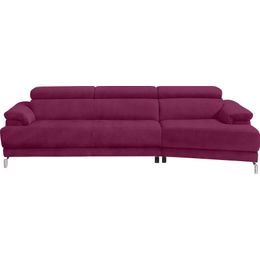 Ecksofa Egoitaliano "Soul, extravagantes Designsofa, Megasofa, super bequem, tolle Details", pink (fuchsia), B:246cm H:99cm T:140cm, Sofas, Ecksofa, mit Trapez-Abschlu&szlig;element, inkl verstellbarer Kopfteile