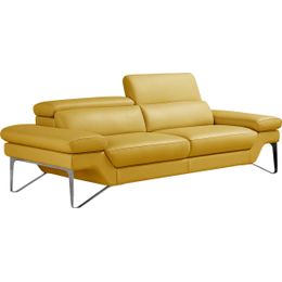 2,5-Sitzer Egoitaliano "Princess, Designsofa und super bequem, tolle Detailverarbeitung", gelb, B:236cm H:95cm T:108cm, Leder BULL (Echtes Rindsleder). Geschliffenes, pigmentiertes und behandeltes Rindsleder mit einer Dicke von 1, 3-1, 5 mm. Es handelt sich um ein weiches, gesch&uuml;tztes Leder. Eine leichte Deckschicht sch&uuml;tzt sie vor Flecken, ohne ihre urspr&uuml;nglichen Eigenschaften zu ver&auml;ndern. Dies