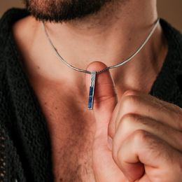 Holzkern Halsketten Herren Damast und Sodalith
