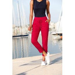 CR&Eacute;ATION L Damen 7/8-Hose mit Rei&szlig;verschluss-Taschen rot Gr&ouml;&szlig;e 44