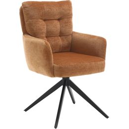 Esszimmerstuhl Home Affaire "Sant Tropez", gelb (curry, schwarz), B:60cm H:92cm T:67cm, Stühle
