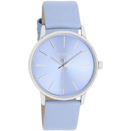 Quarzuhr Oozoo, blau (hellblau), Armbanduhren, Damen, Armbanduhr, Damenuhr, Lederarmband
