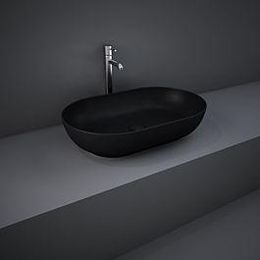 RAK Feeling Aufsatz-Waschbecken FEECT5500504A, oval, 55x35cm, schwarz matt