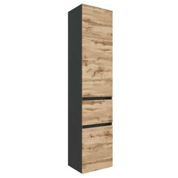 Pharao24.de Badmidischrank in Wildeichefarben und Anthrazit 40 cm breit