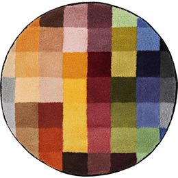 Badematte Kleine Wolke "Cubetto" Gr. 7, bunt, H:25mm, Kunstfaser, Badematten, Badteppich, modernes Karo Muster, rechteckig & rund erhältlich