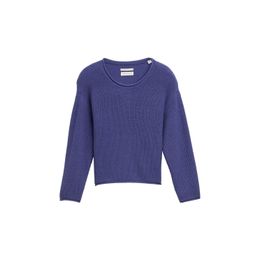 Tom Tailor M&auml;dchen Cropped Strickpullover, blau, Uni, Gr. 116/122