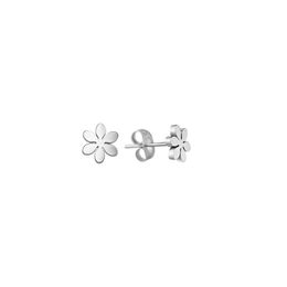 Vivance Damen Paar Ohrstecker "Edelstahl glanz Blume", silber, Edelstahl, Ohrringe