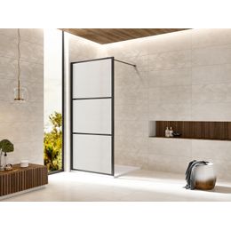 Walk-in-Dusche Welltime, B:80cm H:190cm, schwarz, Duschw&auml;nde, "Black Blocks Clear"