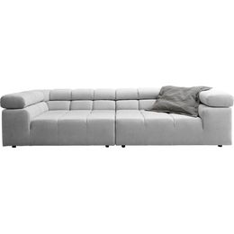 Big-Sofa Inosign, B:290cm H:70cm T:110cm, grau, Sofas, "Ancona B/T/H: 290/110/70 cm", auffällige Steppung, inkl. 2 Zierkissen und verstellbaren