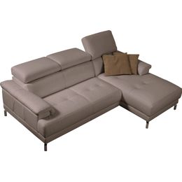 Ecksofa Egoitaliano, B:250cm H:99cm T:166cm, beige, Leder »BULL« (echtes Rindsleder). Geschliffenes, pigmentiertes und behandeltes Rindsleder mit