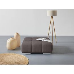 Hocker COTTA, B:103cm H:42cm T:103cm, grau, 100% Polyester, Wohnzimmer, Hocker, "Orion"