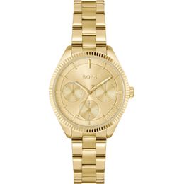 Multifunktionsuhr BOSS "SAGE SPORT", goldfarben, Armbanduhren, Damen, Quarzuhr, Armbanduhr, Damenuhr, Edelstahlarmband, analog
