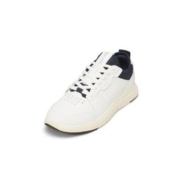 Marc O'Polo MARC O'POLO Herren Sneaker "mit gepolstertem Strickeinsatz", Gr. 41, blau, Obermaterial: 80% Leder, 20% Polyester, unifarben, Schuhe