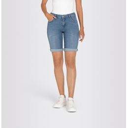 MAC Damen Bermudas, blau, Gr. 38, Denim/Jeans, Obermaterial: 97% Baumwolle, 3% Elasthan, Hosen, aus sehr leichter, sommerlicher Qualit&auml;t mit softem