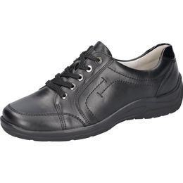 Waldläufer WALDLÄUFER Damen Schnürschuh "HESNA", Gr. 4,5, schwarz, Lackleder, Nappaleder, unifarben, Schuhe, Freizeitschuh, Halbschuh, Bequemschuh im
