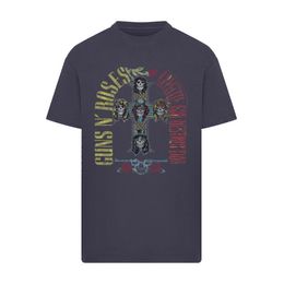 F4NT4STIC T-Shirt 'Guns N' Roses Skull Rock Band Merch' Herren Gr&ouml;&szlig;e XS dunkelblau / gelb / rot